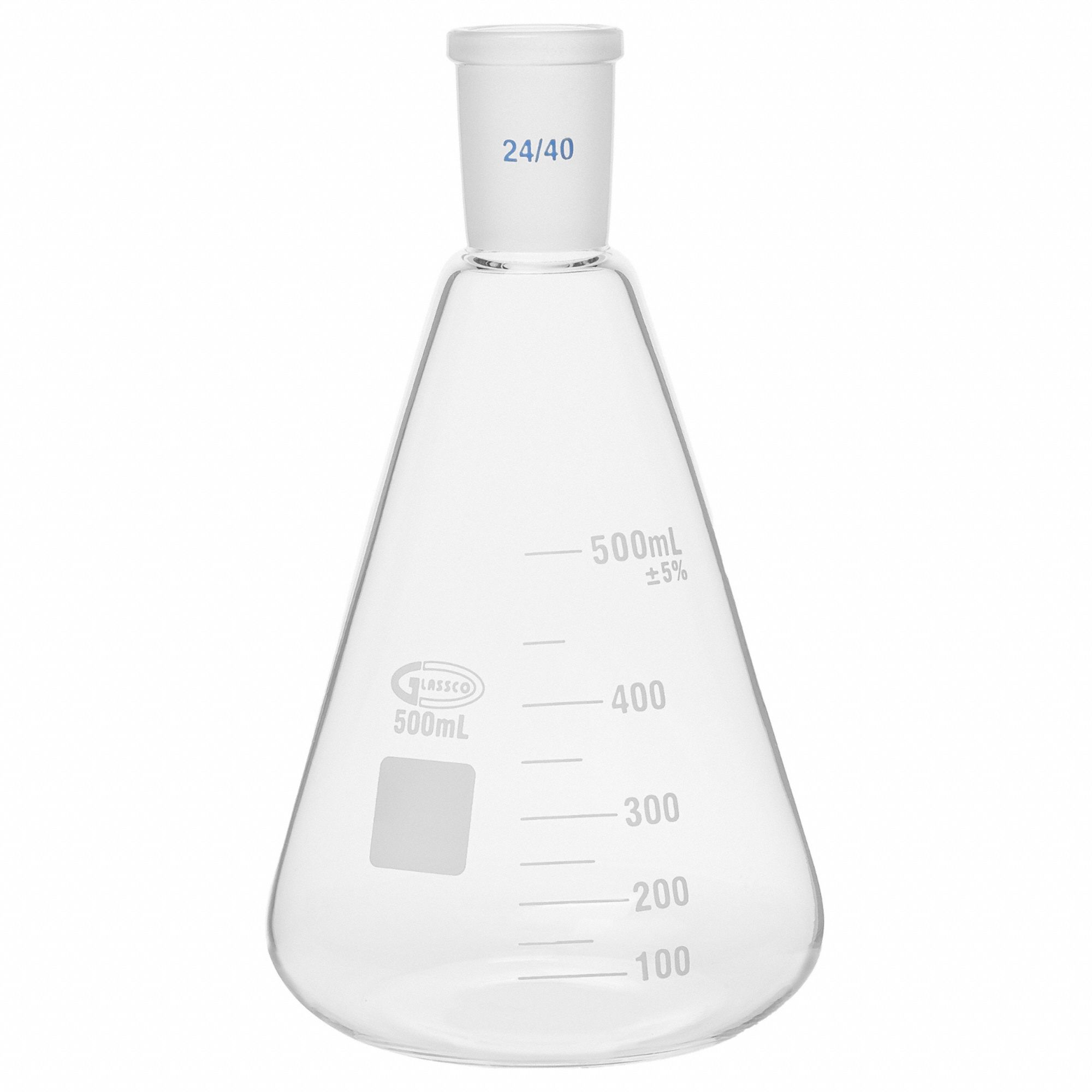 Borosilicate Glass, 500 mL Capacity - mL, Erlenmeyer Flask - 811J66 ...