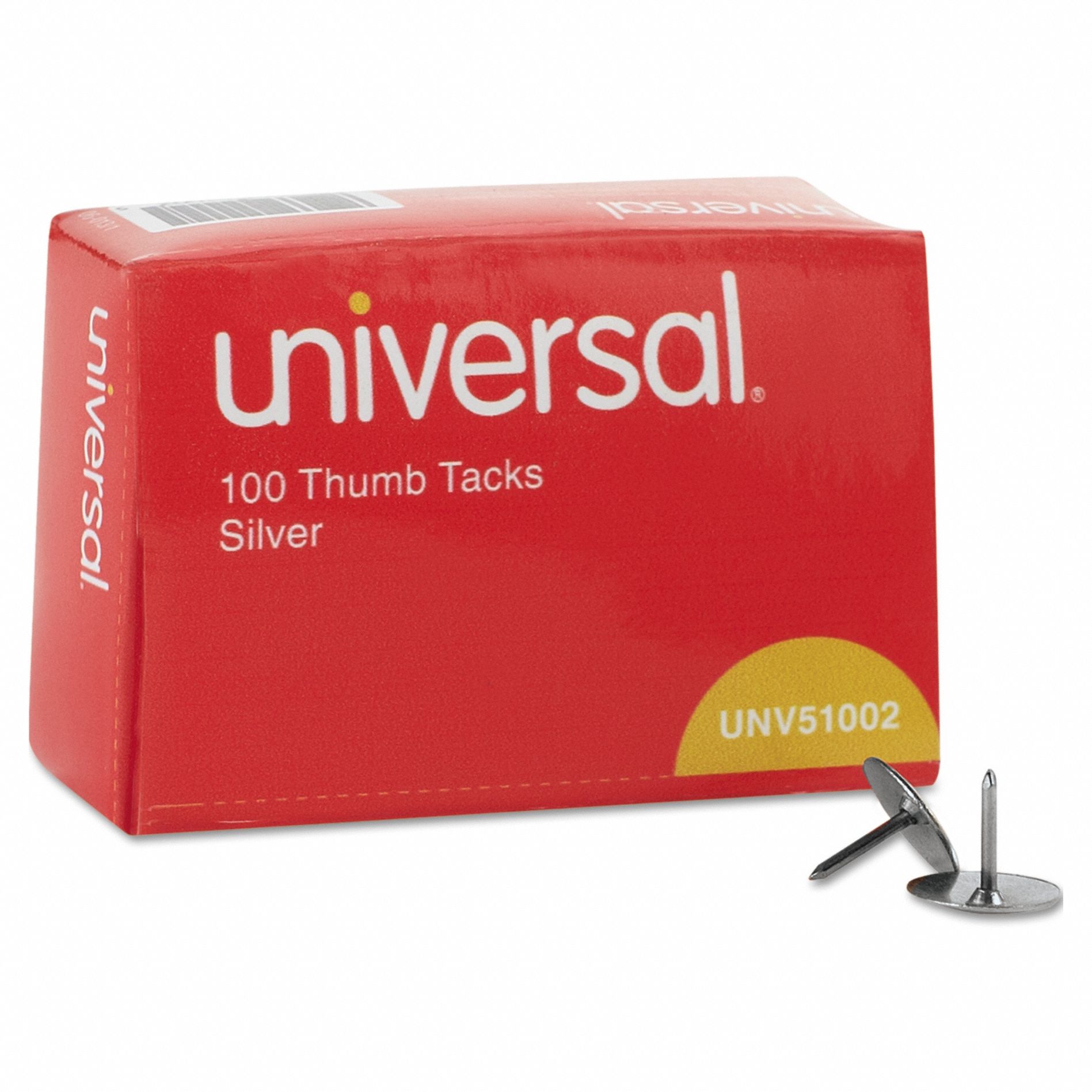 UNIVERSAL, Round, Silver, Thumb Tacks - 43YN05|UNV51002 - Grainger