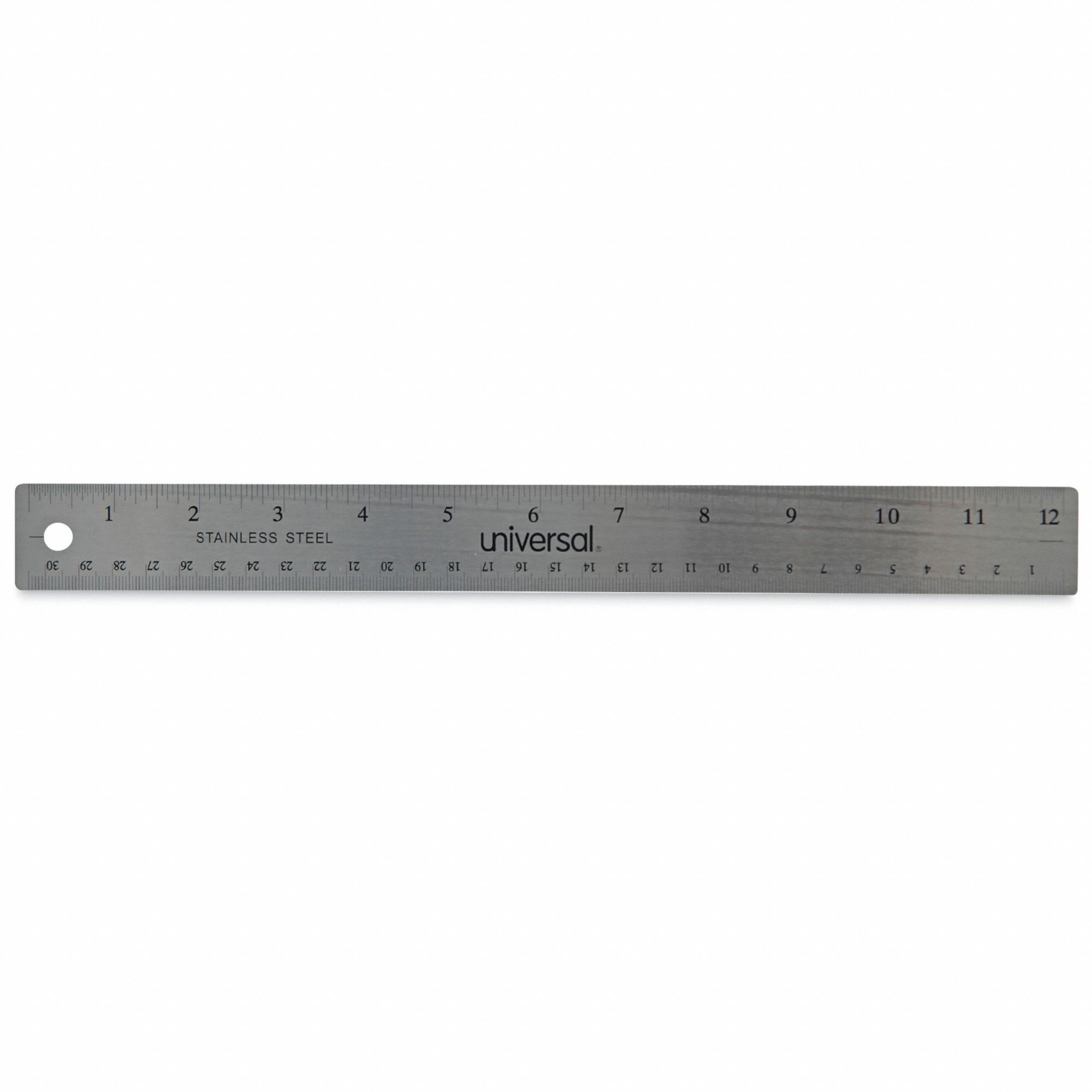 UNIVERSAL, Ruler,12",Stainless Steel,Cork Back - 43WA57|UNV59023 - Grainger