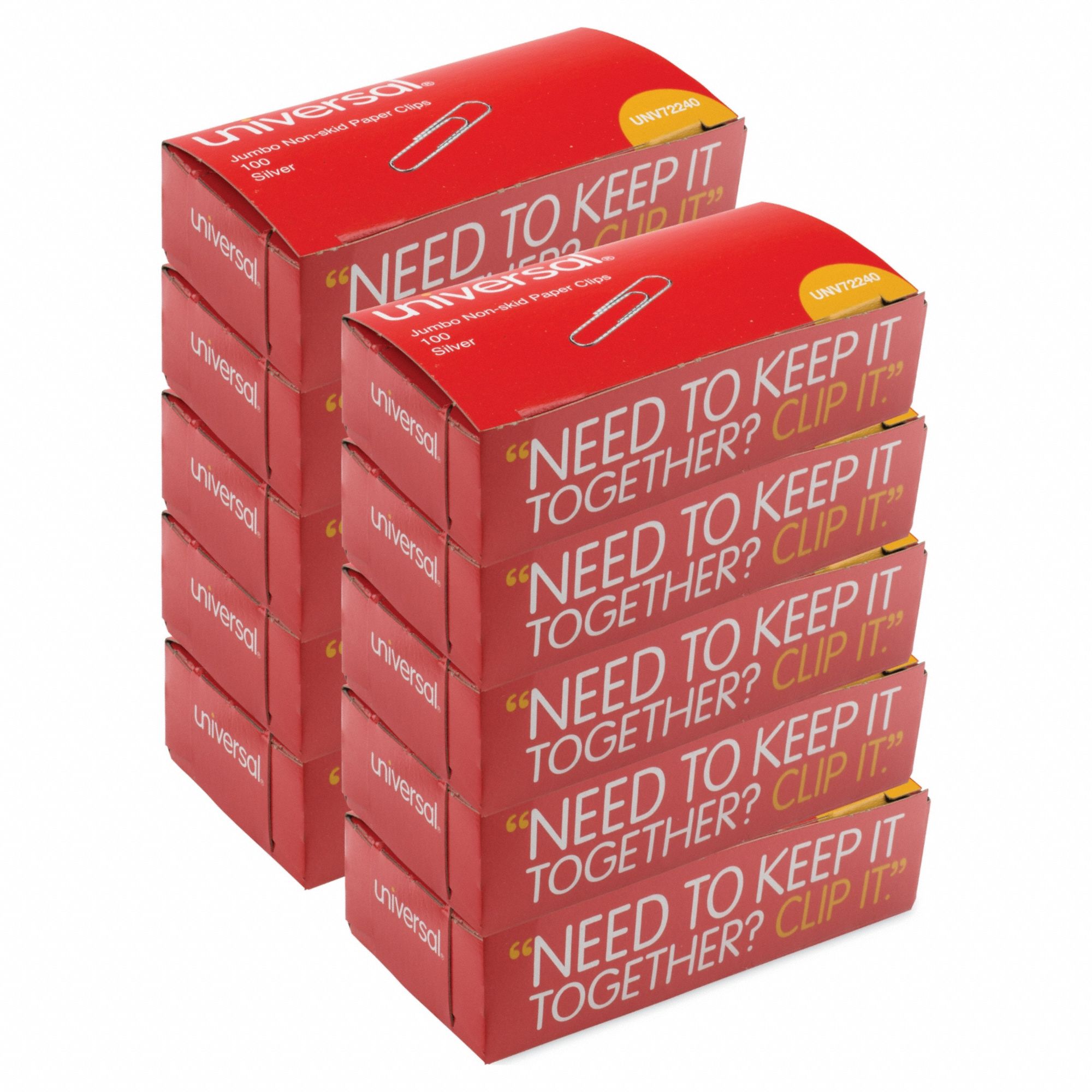 UNIVERSAL ONE, Jumbo Size, Steel, Paper Clip - 45HD77|UNV72240 - Grainger