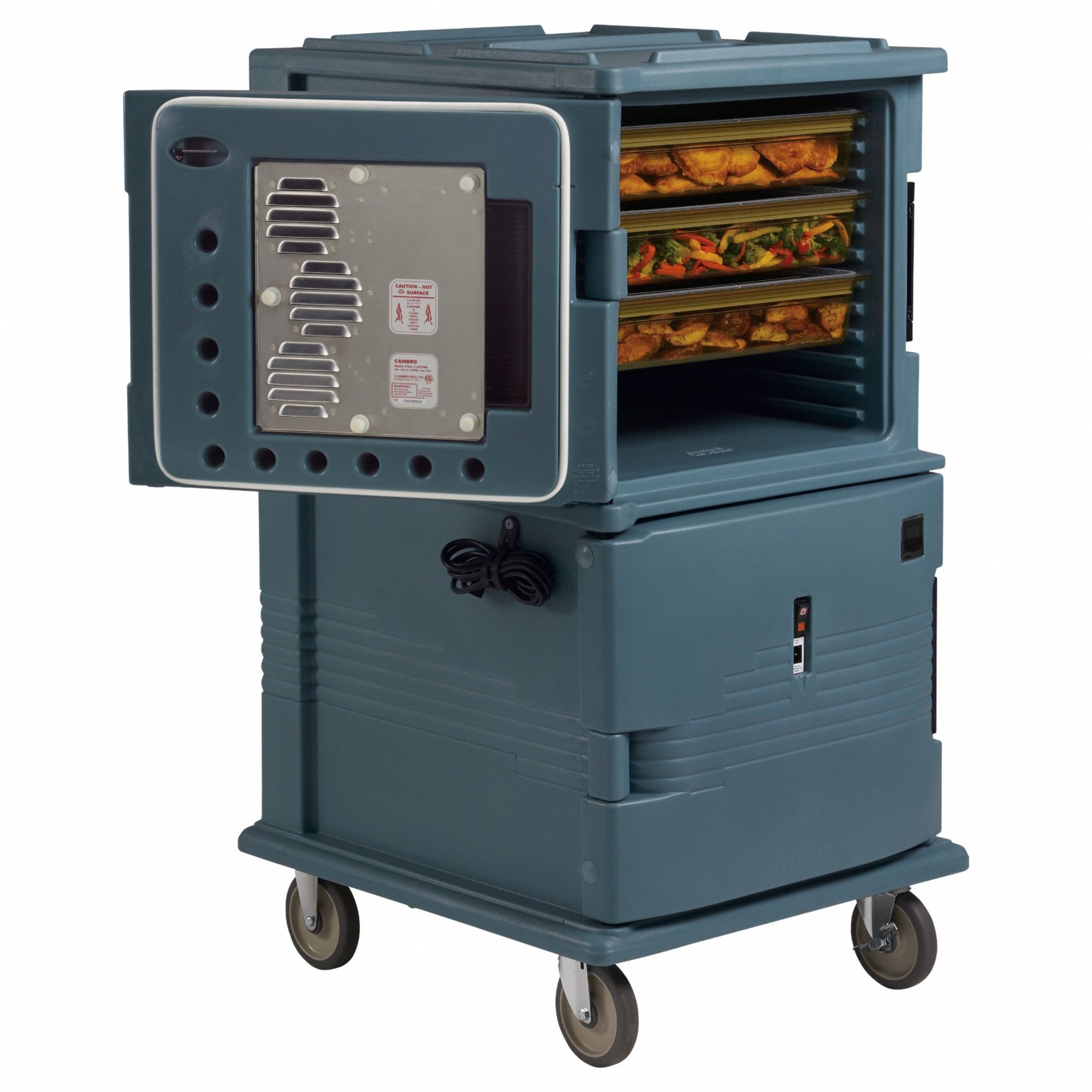 CAMBRO, (24) 2 1/2 in Pans, 2 Compartments, Food Transport Cart ...