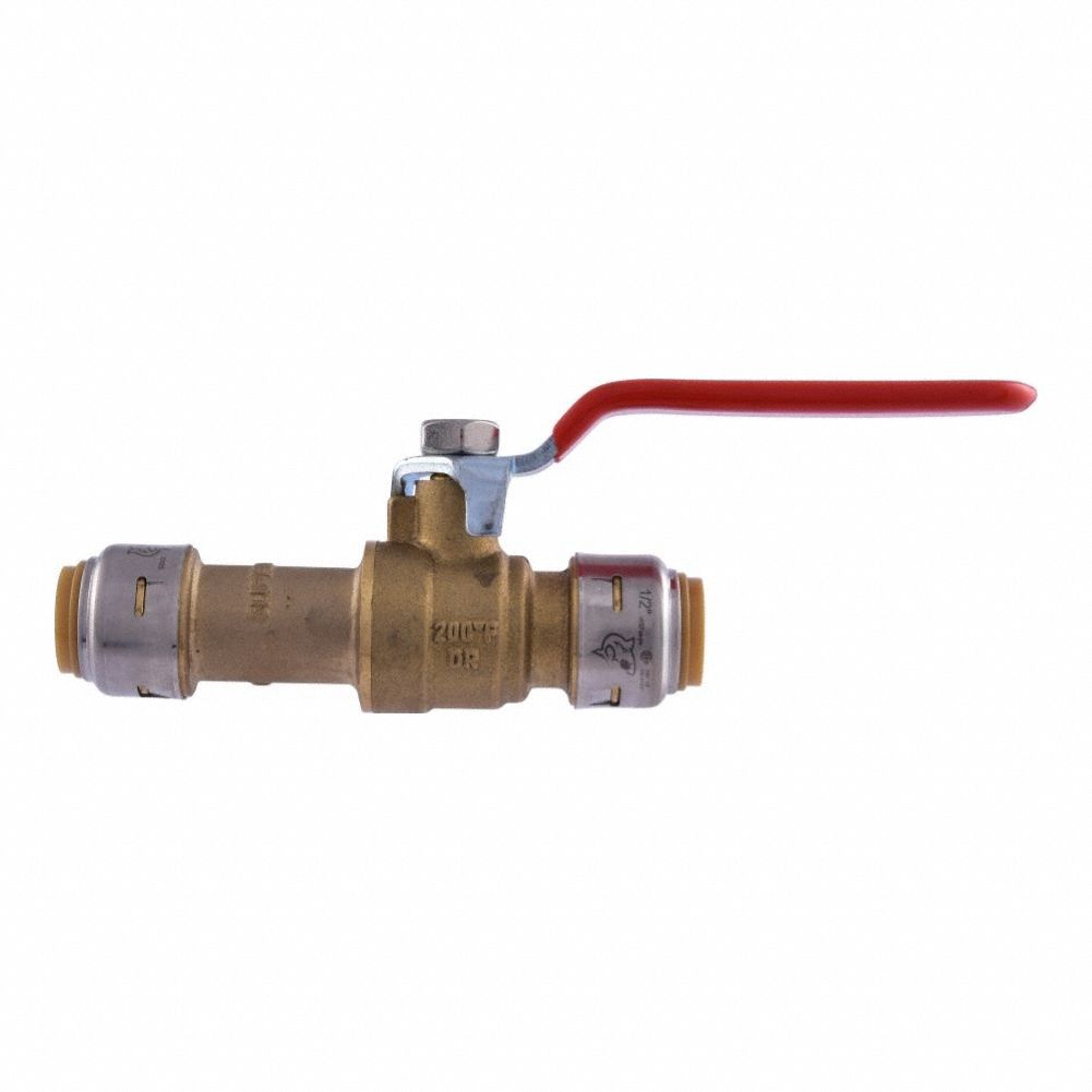 SHARKBITE MAX, 1/2 in, Brass, Manual Two-Way Ball Valve - 806DD2 ...