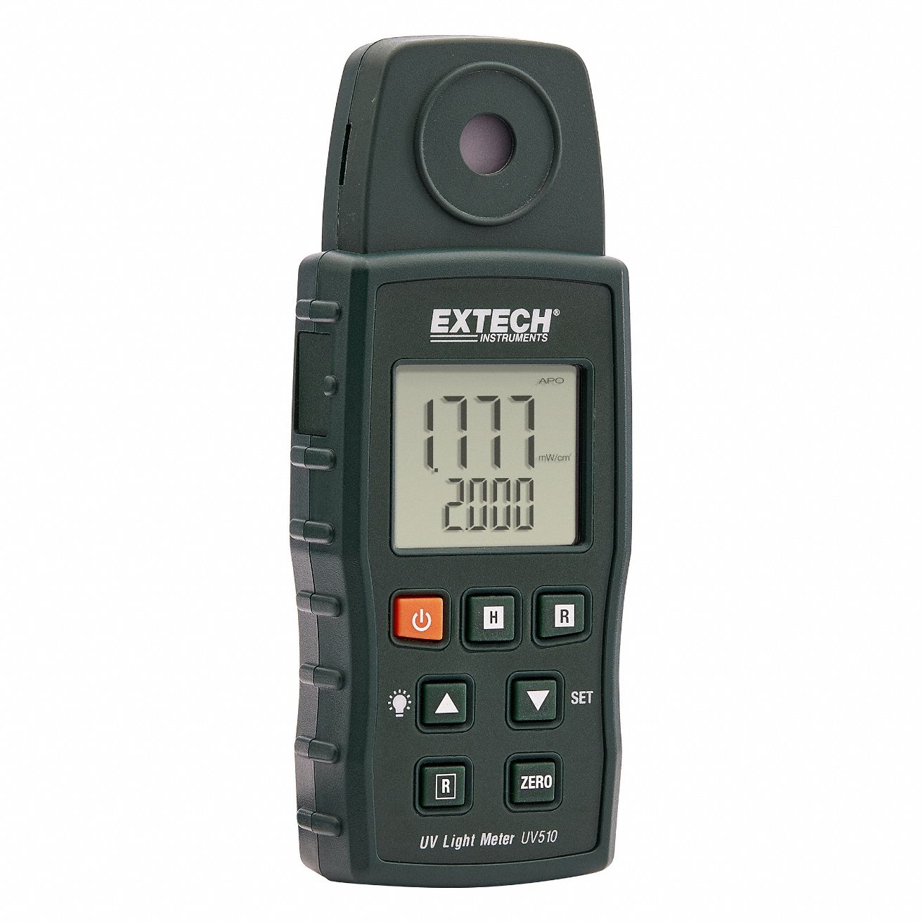 EXTECH, (3) AAA Batteries/Light Sensor Cover/Wrist Strap, LCD with ...