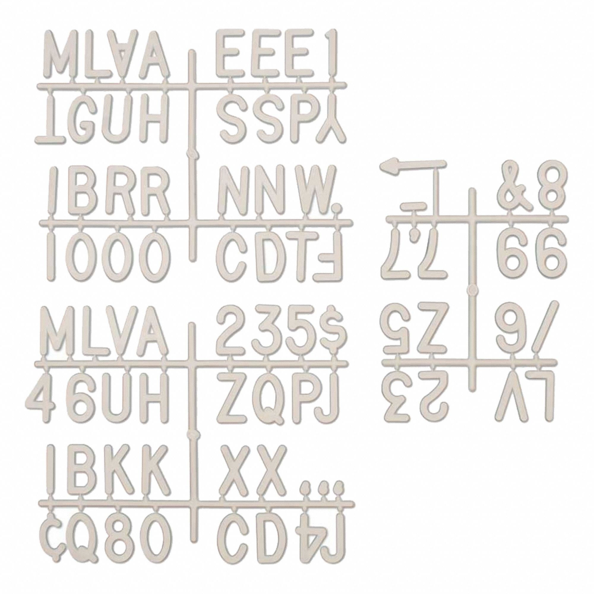 White, Letter Set - 8UZJ2|UV52302 - Grainger
