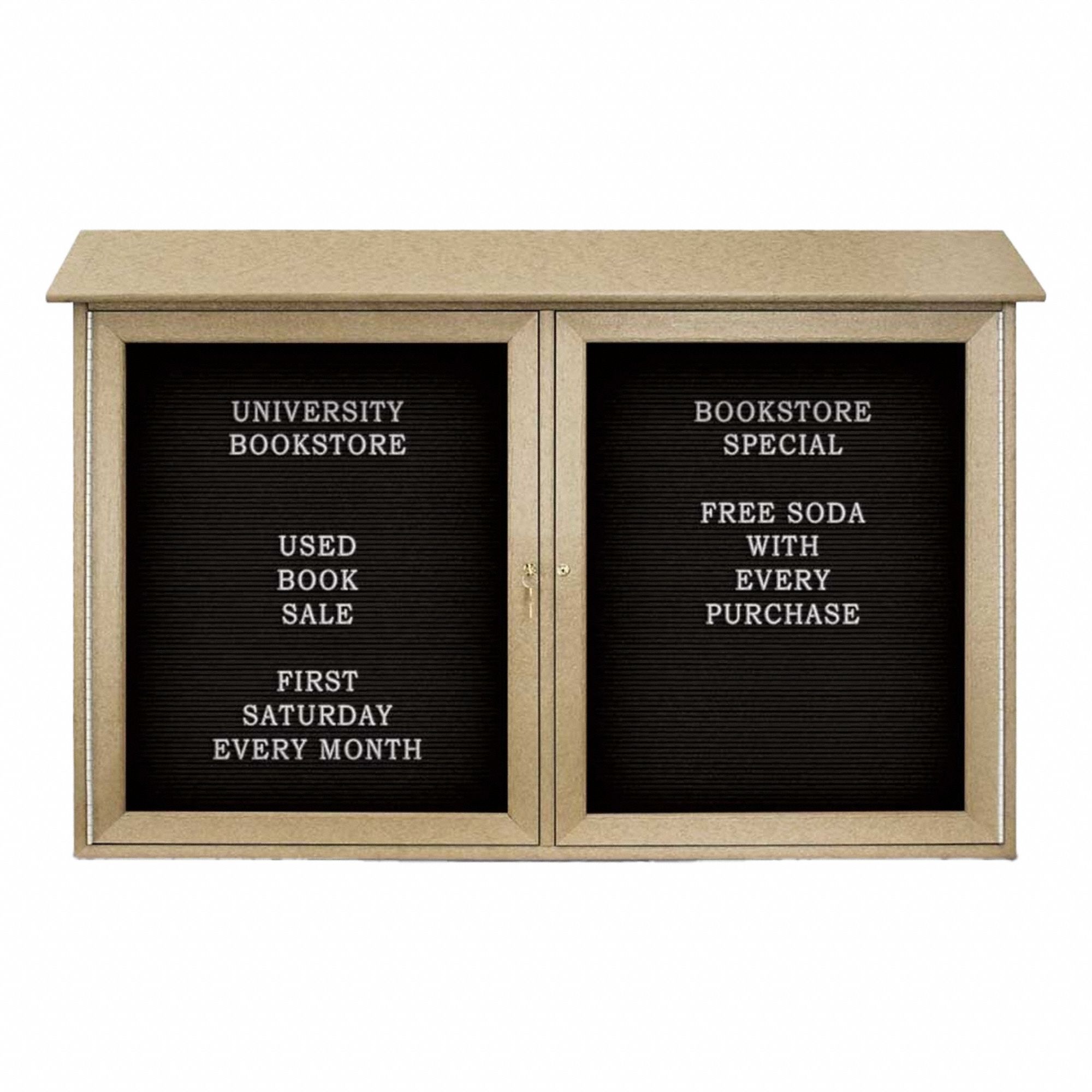 UNITED VISUAL PRODUCTS, Swing Door, Acrylic/Plastic, Enclosed Bulletin ...