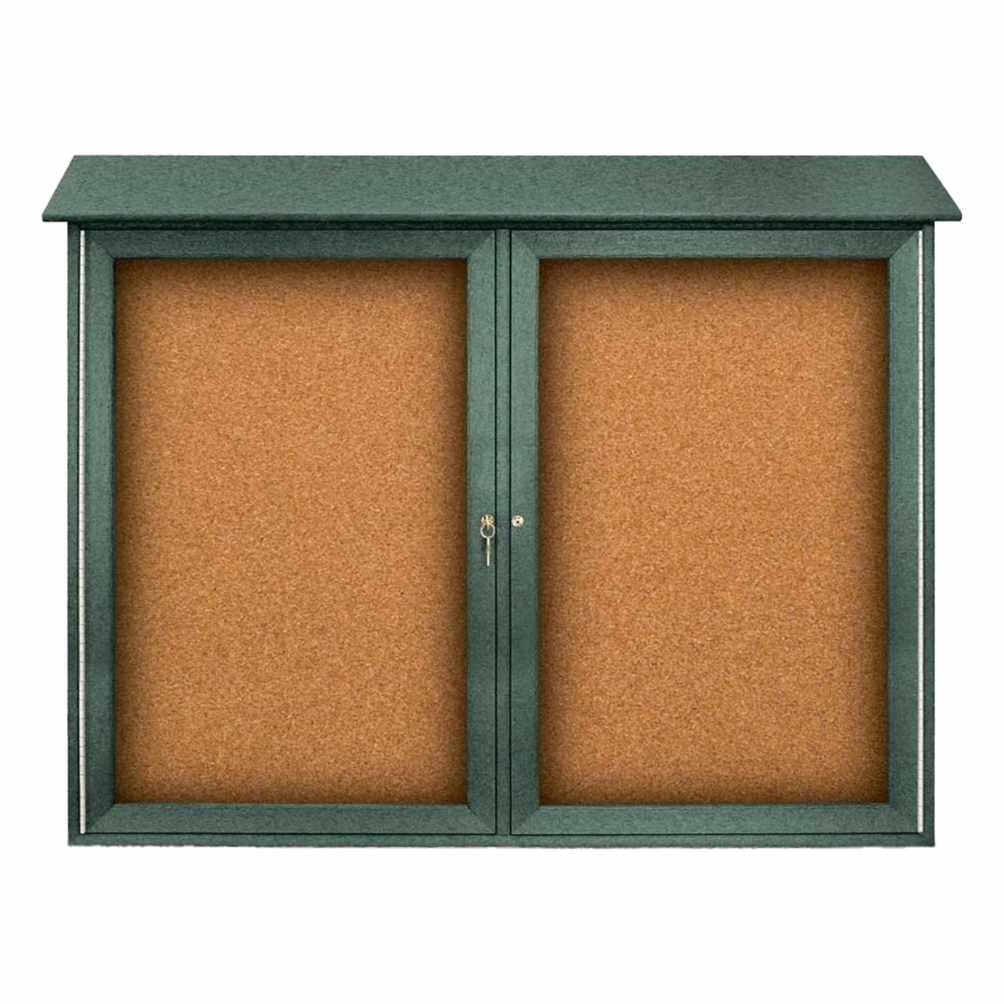 UNITED VISUAL PRODUCTS, Swing Door, Acrylic/Plastic, Enclosed Bulletin ...