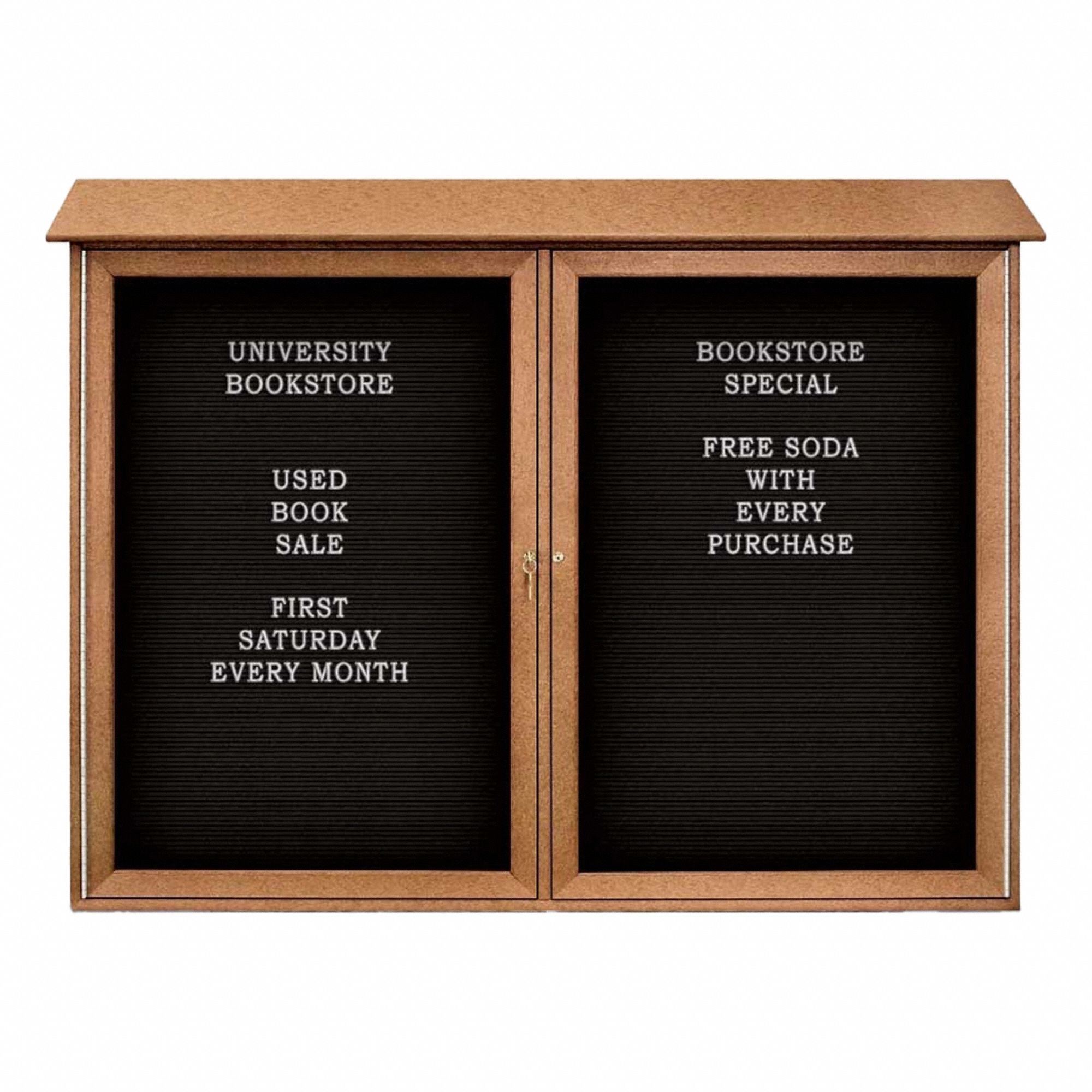 UNITED VISUAL PRODUCTS, Swing Door, Acrylic/Plastic, Enclosed Bulletin ...