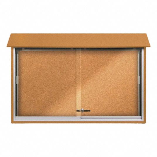 UNITED VISUAL PRODUCTS, Sliding Door, Acrylic/Aluminum, Enclosed ...