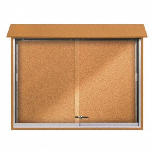 UNITED VISUAL PRODUCTS, Sliding Door, Acrylic/Aluminum, Enclosed ...