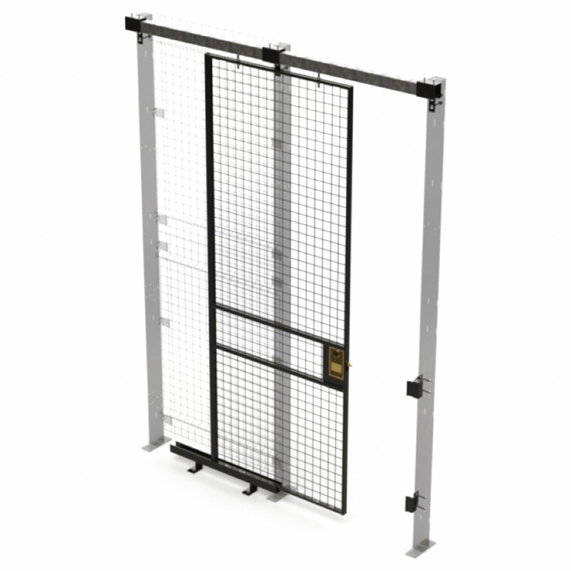 HUSKY RACK & WIRE, 8 ft H x 3 ft W x 1 3/4 in D, Black, Slide Door ...