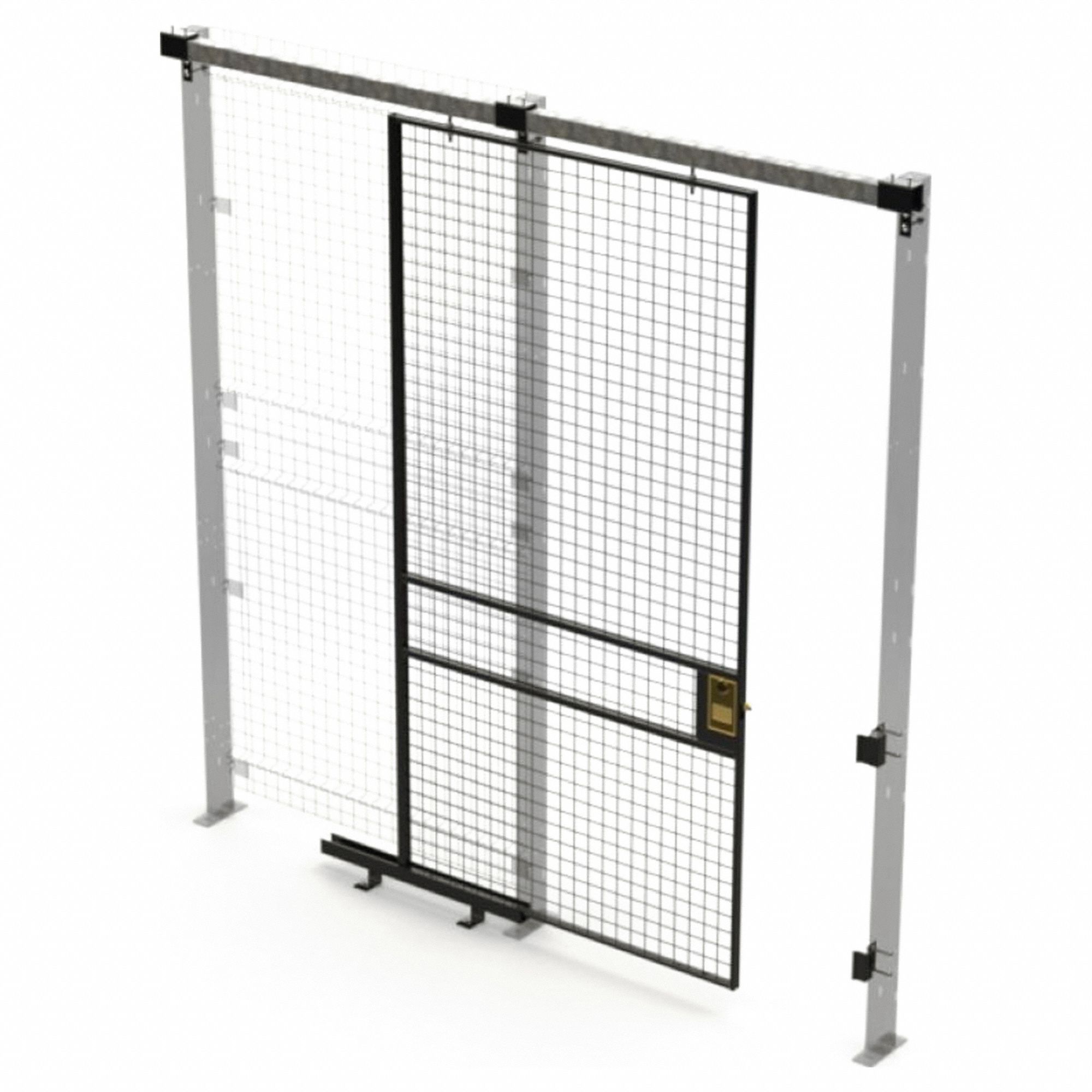 HUSKY RACK & WIRE, 8 ft H x 4 ft W x 1 3/4 in D, Black, Slide Door ...