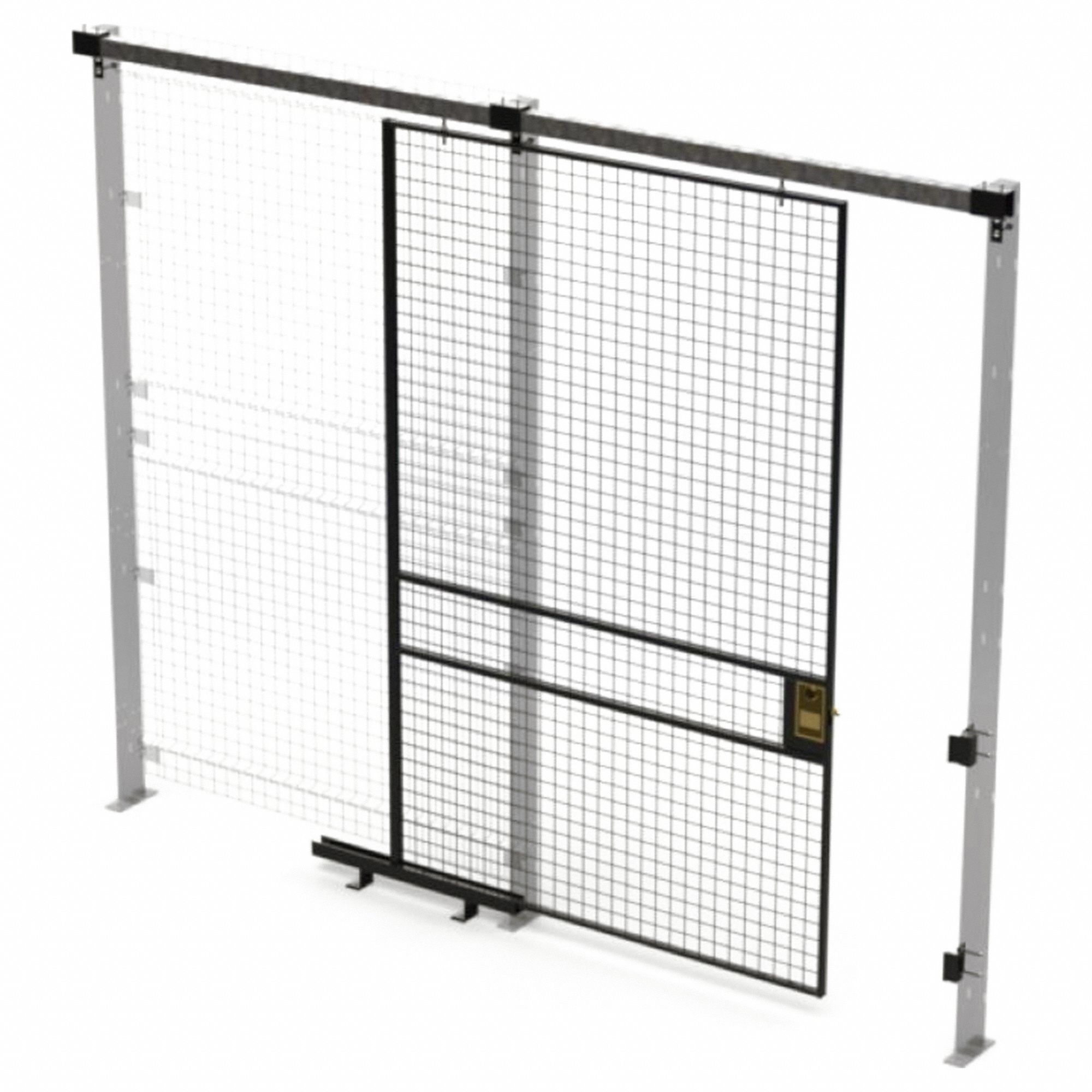 HUSKY RACK & WIRE, 8 ft H x 5 ft W x 1 3/4 in D, Black, Slide Door ...