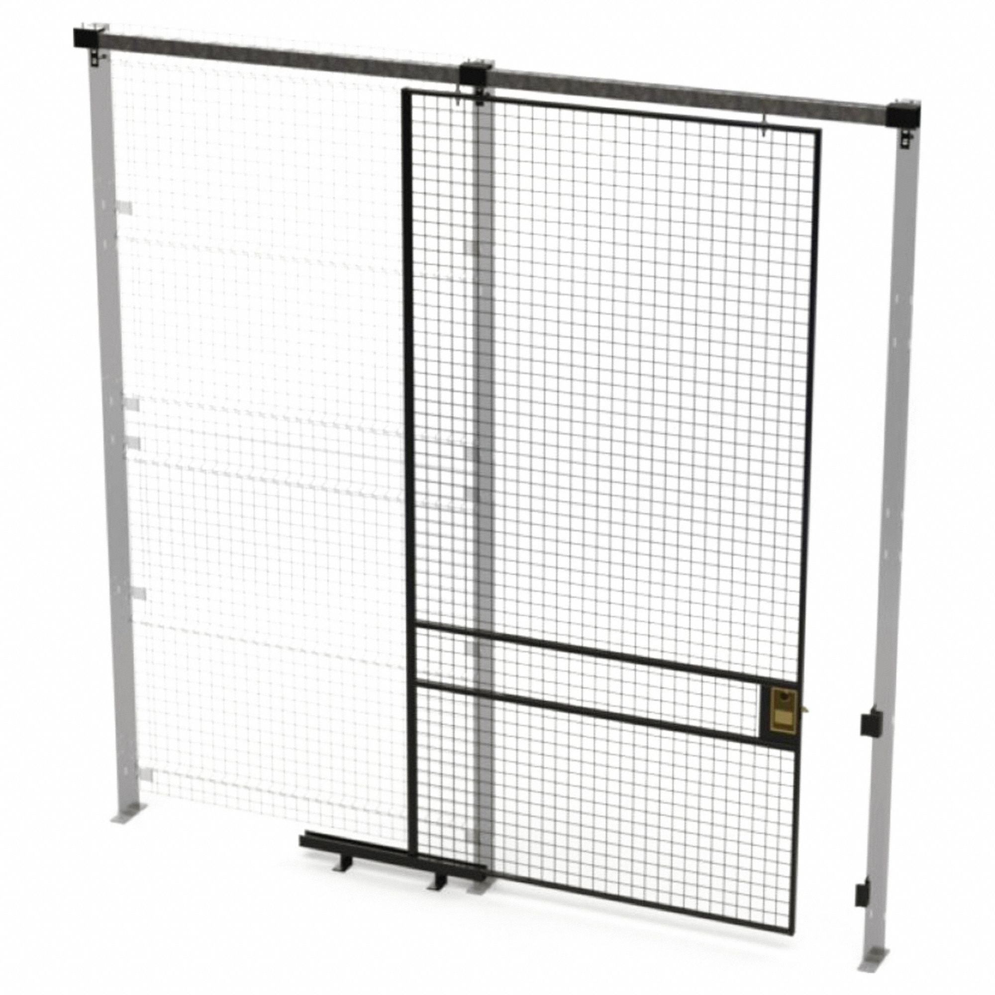 HUSKY RACK & WIRE, 10 ft H x 5 ft W x 1 3/4 in D, Black, Slide Door ...