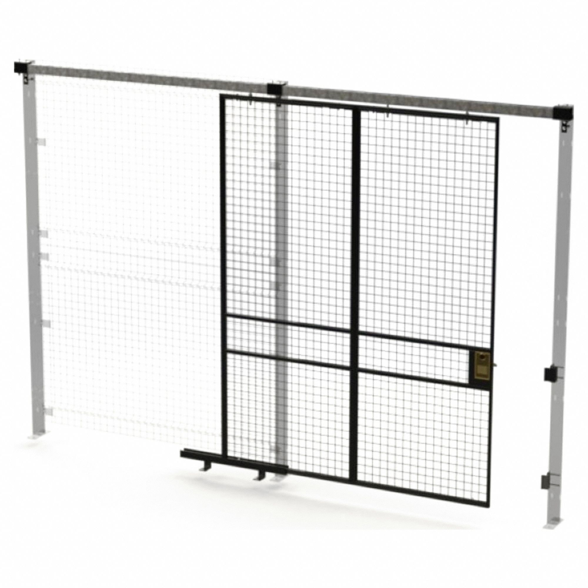 HUSKY RACK & WIRE, 8 ft H x 6 ft W x 1 3/4 in D, Black, Slide Door ...