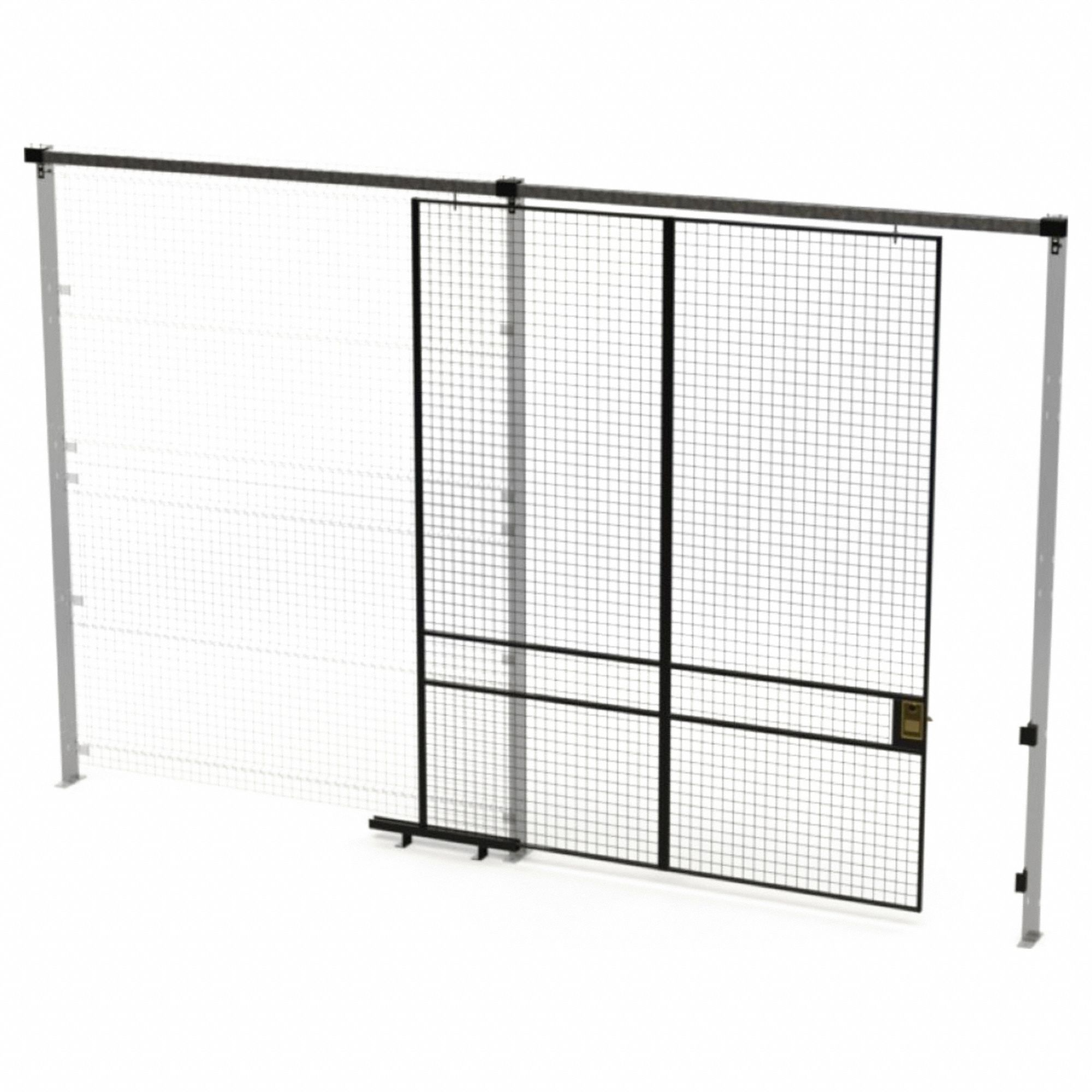 HUSKY RACK & WIRE, 10 ft H x 8 ft W x 1 3/4 in D, Black, Slide Door ...