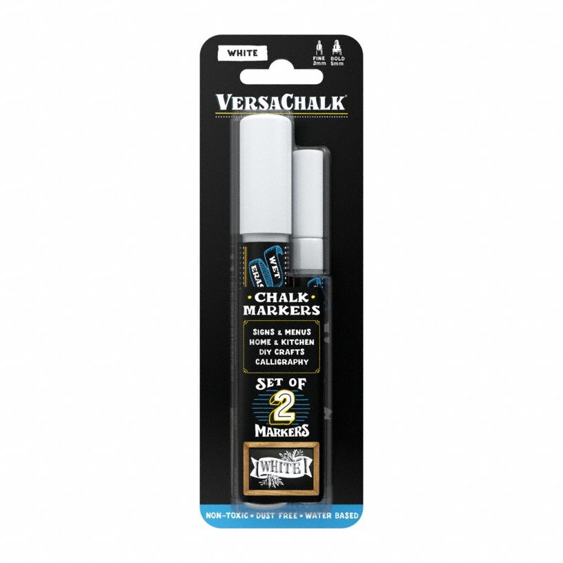 VERSACHALK, Bullet/Fine, Wide, Chalk Marker - 808XE1|VC101-C2-A - Grainger