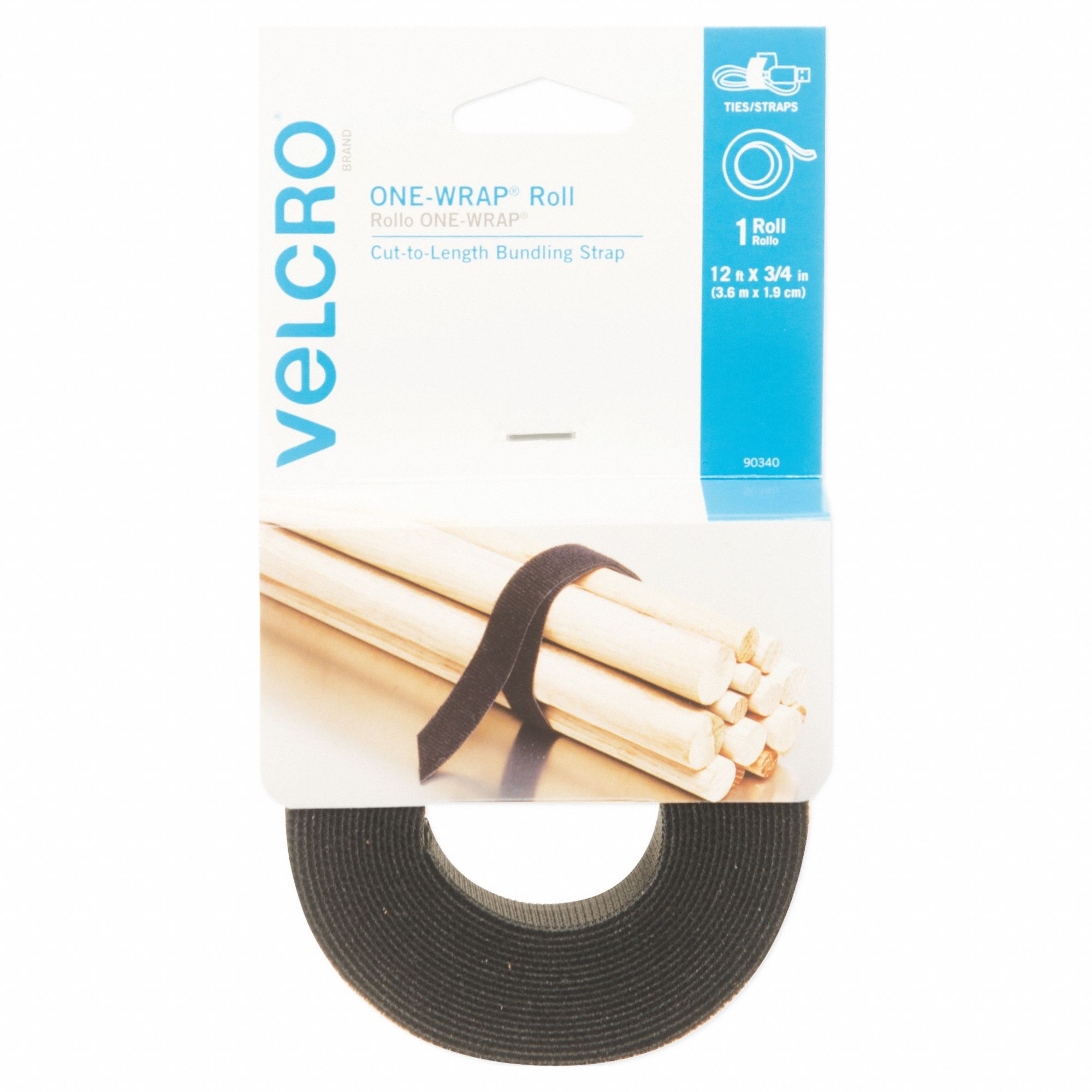 VELCRO BRAND, Strap Roll, Hook-and-Loop, Strap Roll - 43WC62|90340 ...