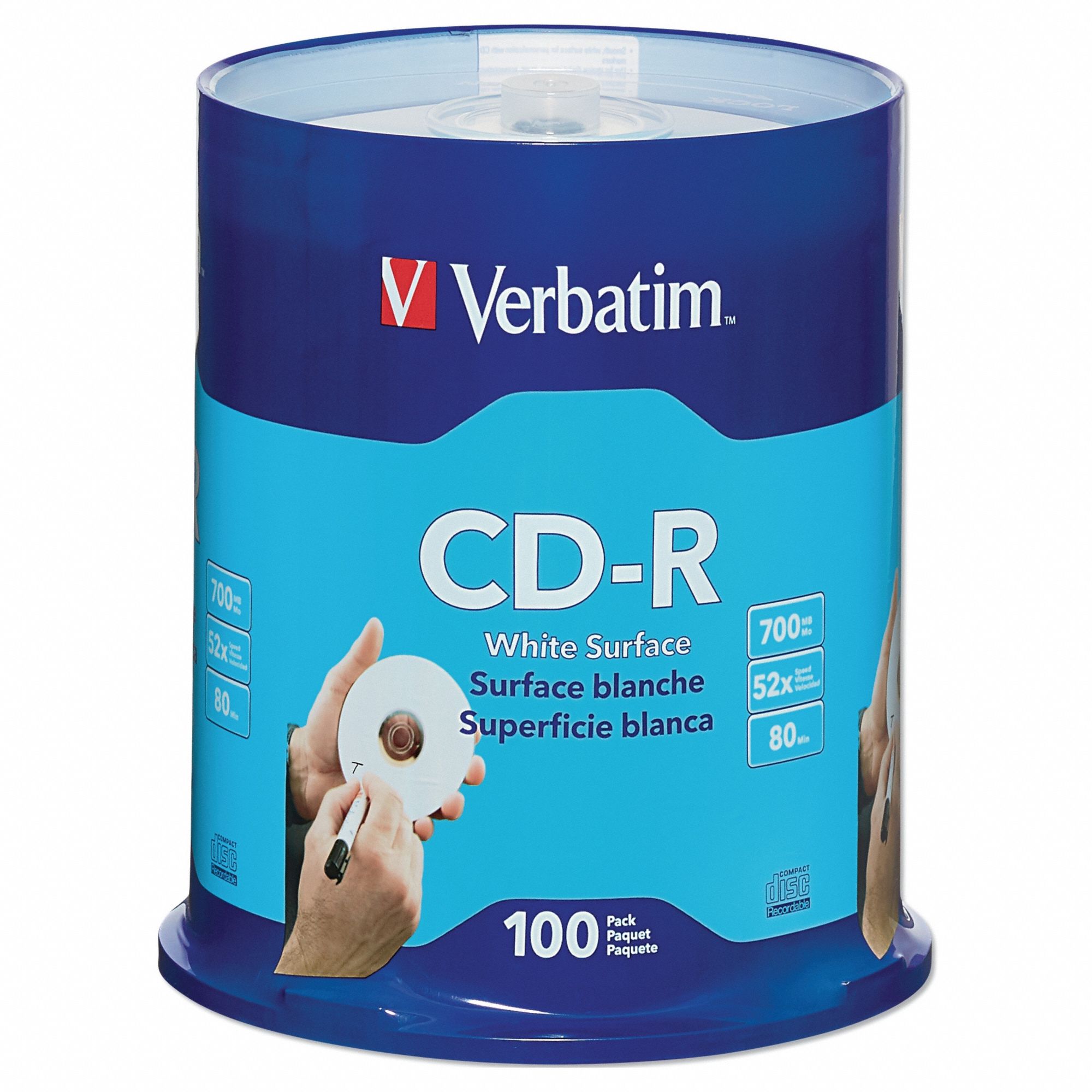VERBATIM, Write Once, White, CD-R Disc - 14F824|VER94712 - Grainger