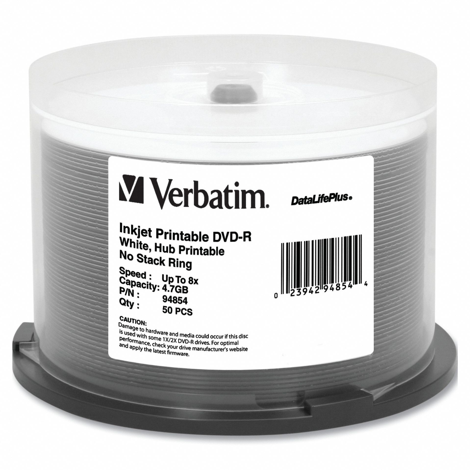 VERBATIM, Write Once, White, DVD-R Disc - 14F831|VER94854 - Grainger