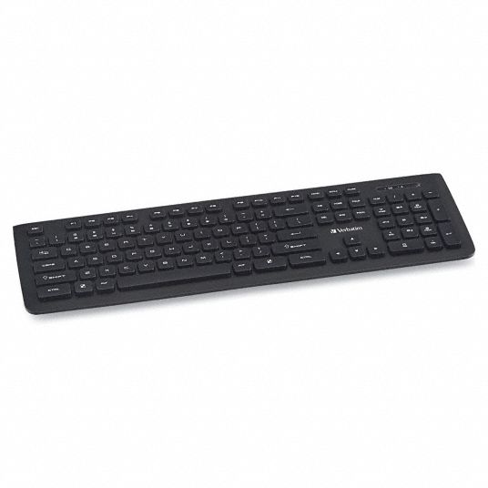 VERBATIM, USB Connection, Black, USB Computer Keyboard - 821ZZ4|99793 ...