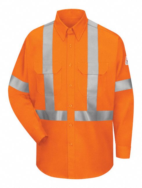 BULWARK MEN'S FLAME-RESISTANT SHIRT, ORANGE, XXL, EXCEL COMFORTOUCH, 6 ...