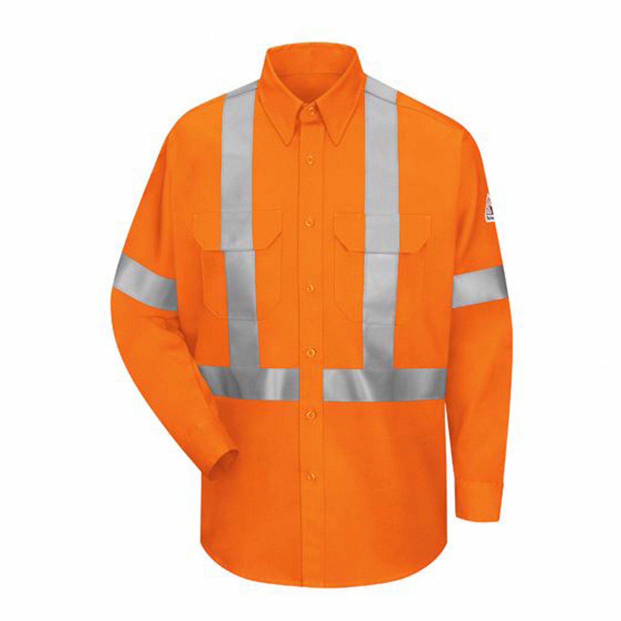 BULWARK MEN'S SHIRT, ORANGE, LARGE, 6 OZ, ATPV 8.7, NFPA 2112, CGSB 155 ...