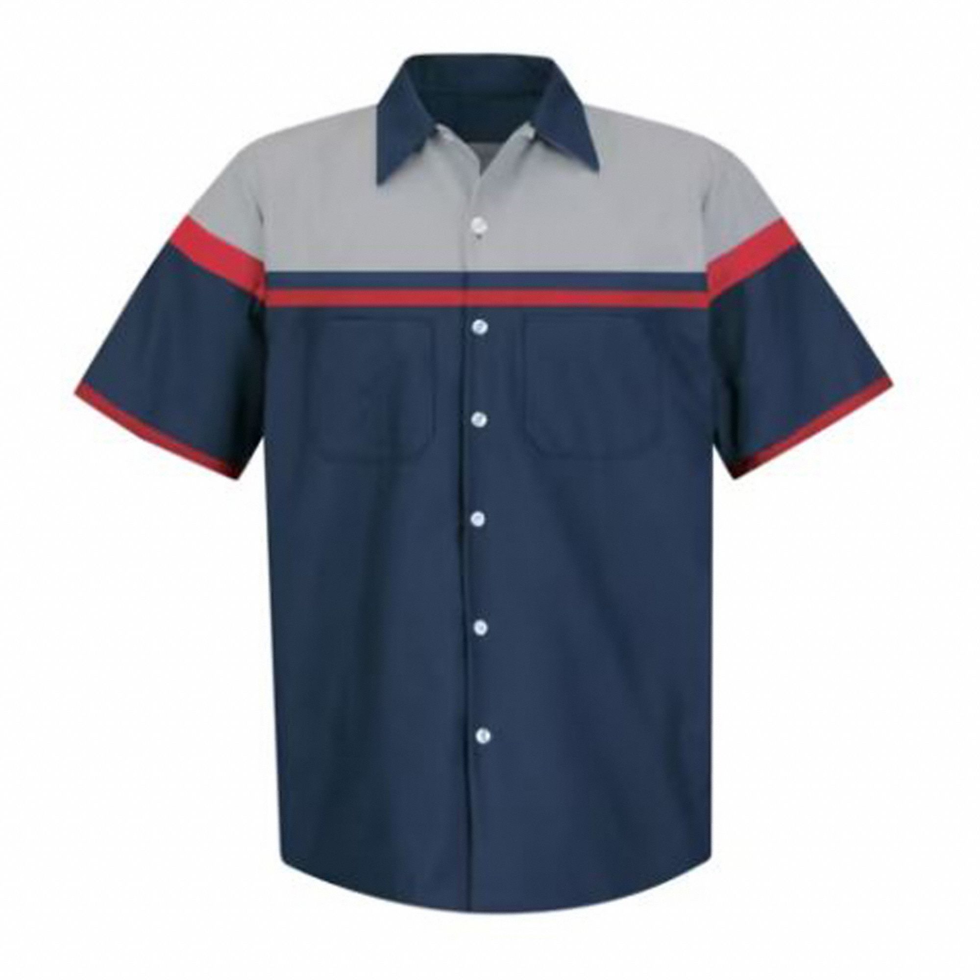 RED KAP MEN'S SHORT-SLEEVE AUTOMOTIVE SHIRT, XL, NAVY - Work Shirts ...