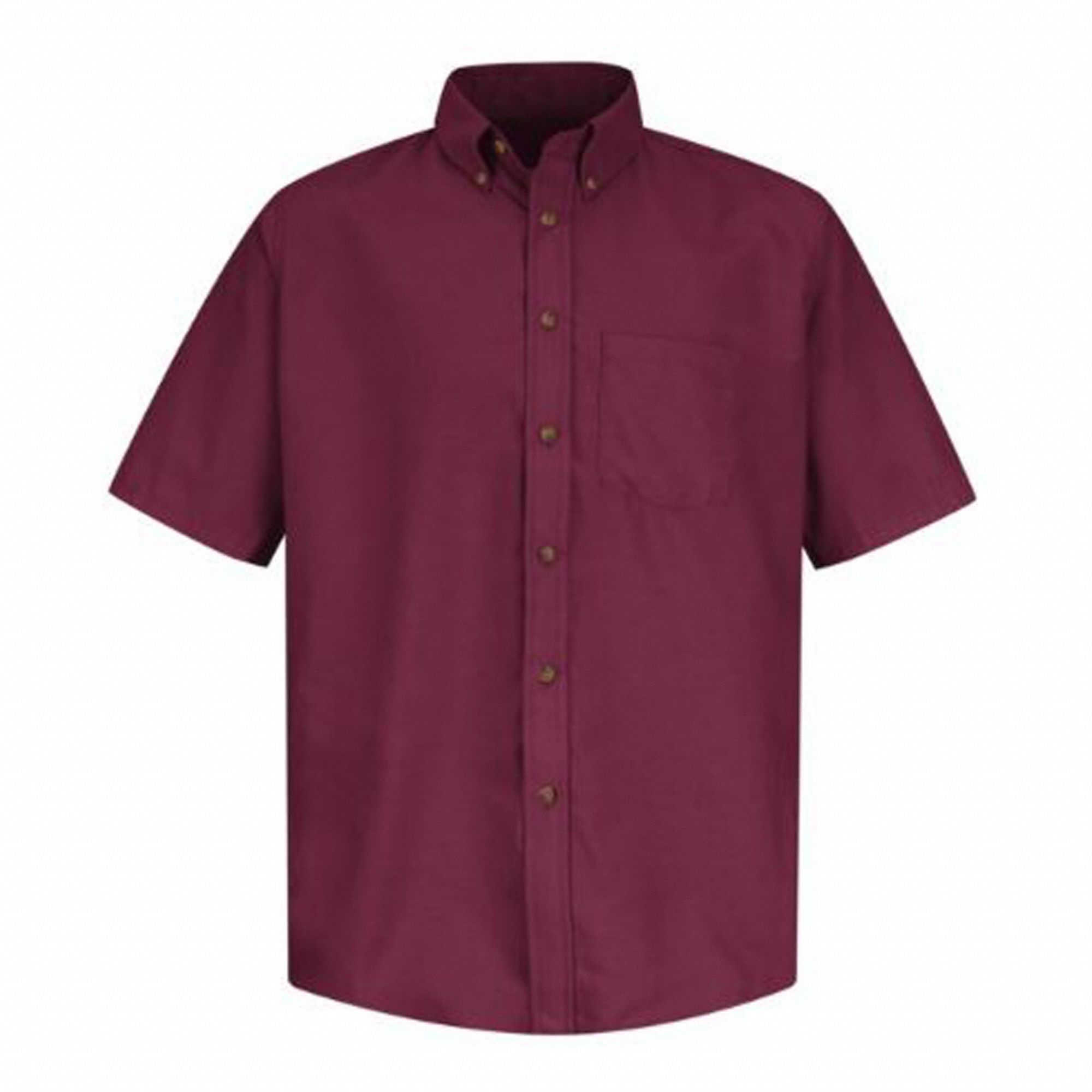 RED KAP MEN'S SHORT-SLEEVE BUTTON DOWN POPLIN SHIRT, L, RED, DRESS ...