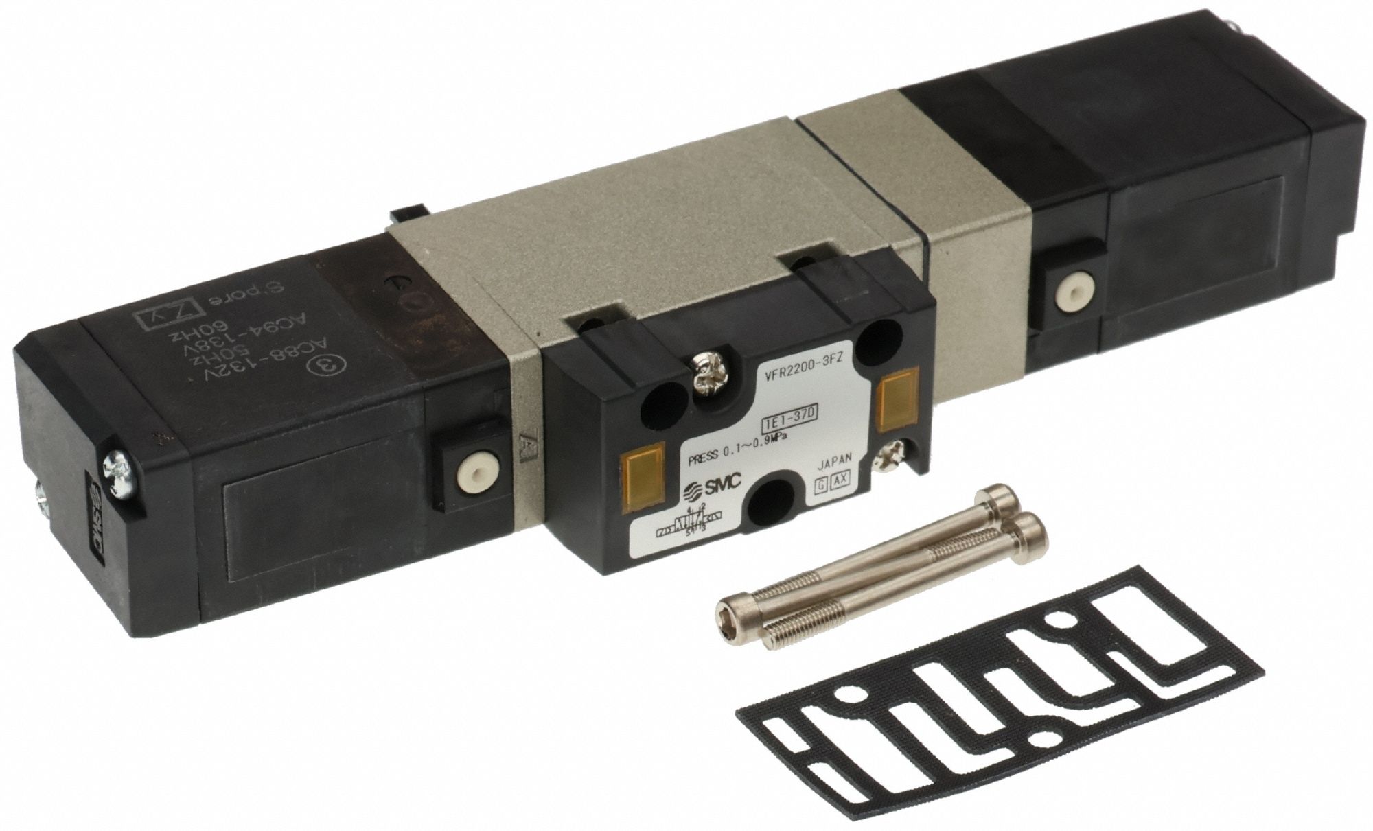 Five-Way / Two-Position, Single Solenoid, Solenoid Air Control Valve - 22KD65|VFR2100-5FZ - Grainger