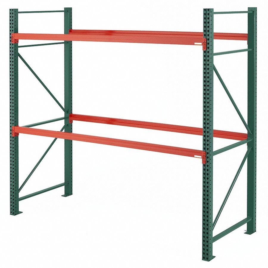 STEEL KING, 126 in x 42 in x 8 ft, 12 ga Beams, Pallet Rack Starter ...