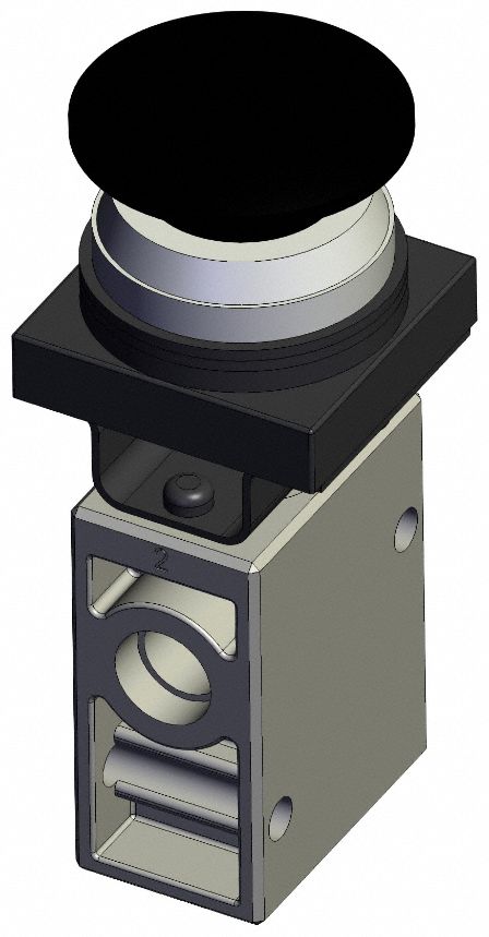 VM200 Series, Mushroom Button Actuator, Shuttle Valve - 852M82|VM230-02-30BA - Grainger