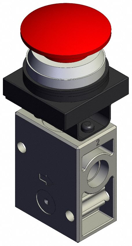 VM200 Series, Mushroom Button Actuator, Shuttle Valve - 852M92|VM230-N02-30RA - Grainger