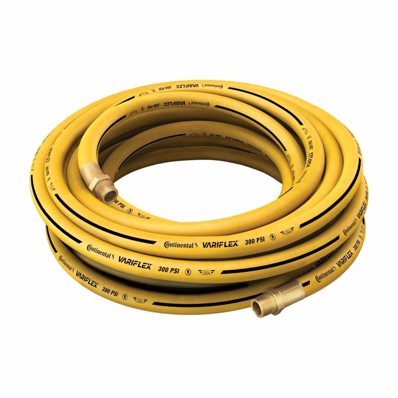 CONTINENTAL, 1/2 in Hose Inside Dia., Yellow, Air Hose Assembly ...