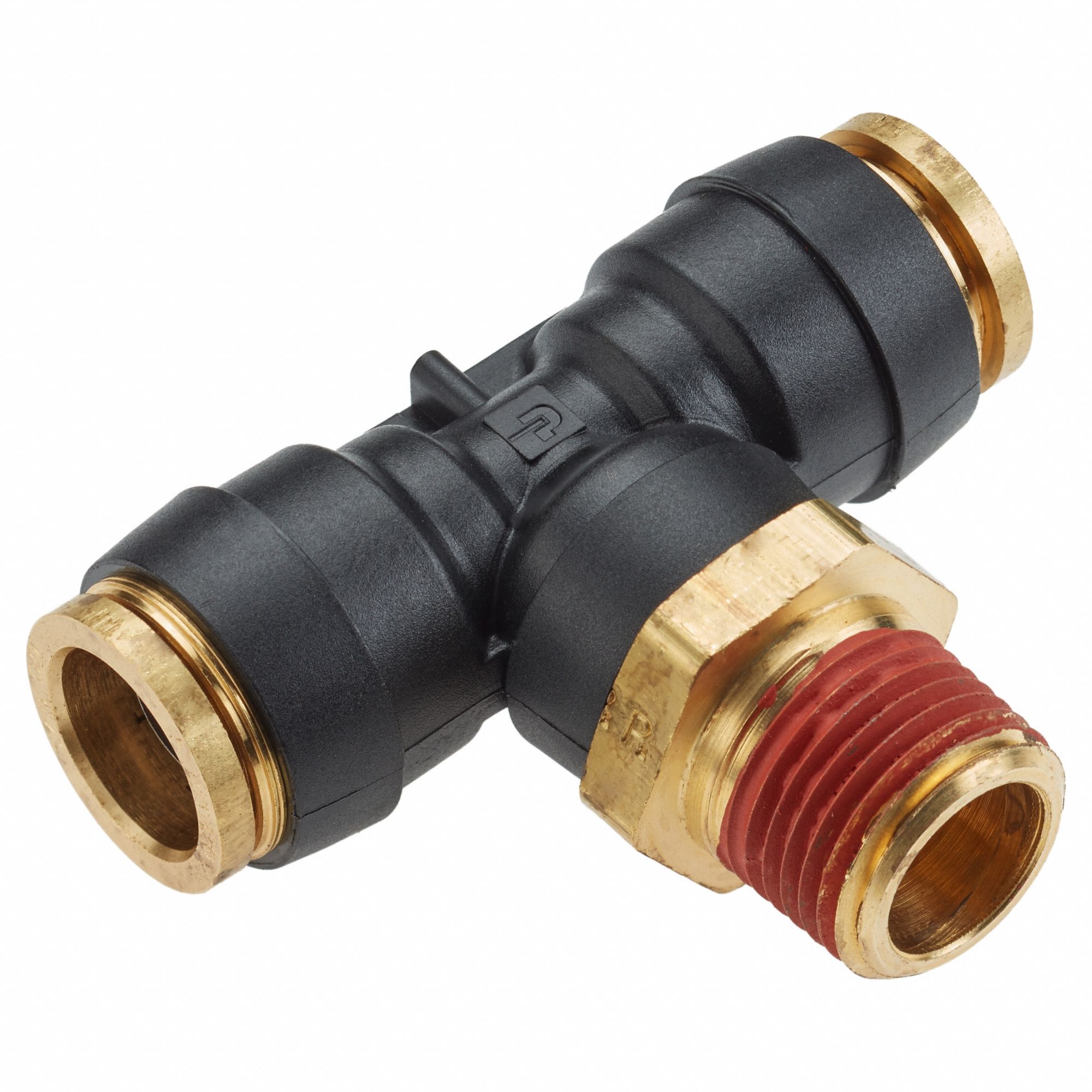 3/8 in OD x 1/2 in Pipe Fitting Size, Push-to-Connect x Push-to-Connect x MNPT, Push-Fit Tee ...