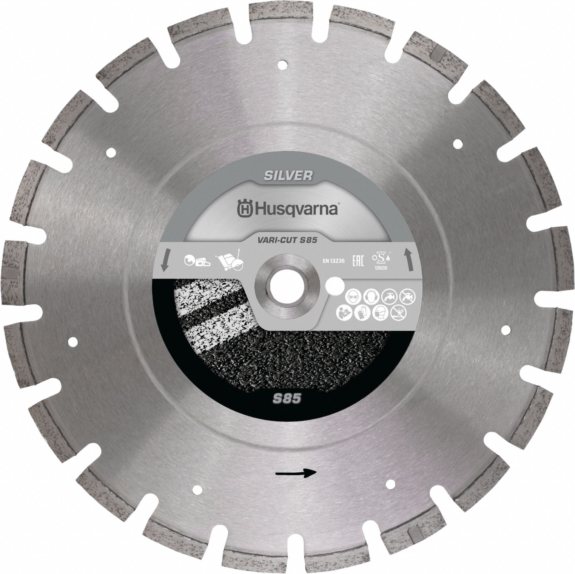 HUSQVARNA, Asphalt/Green Concrete, 16 in Blade Dia., Diamond Saw Blade ...