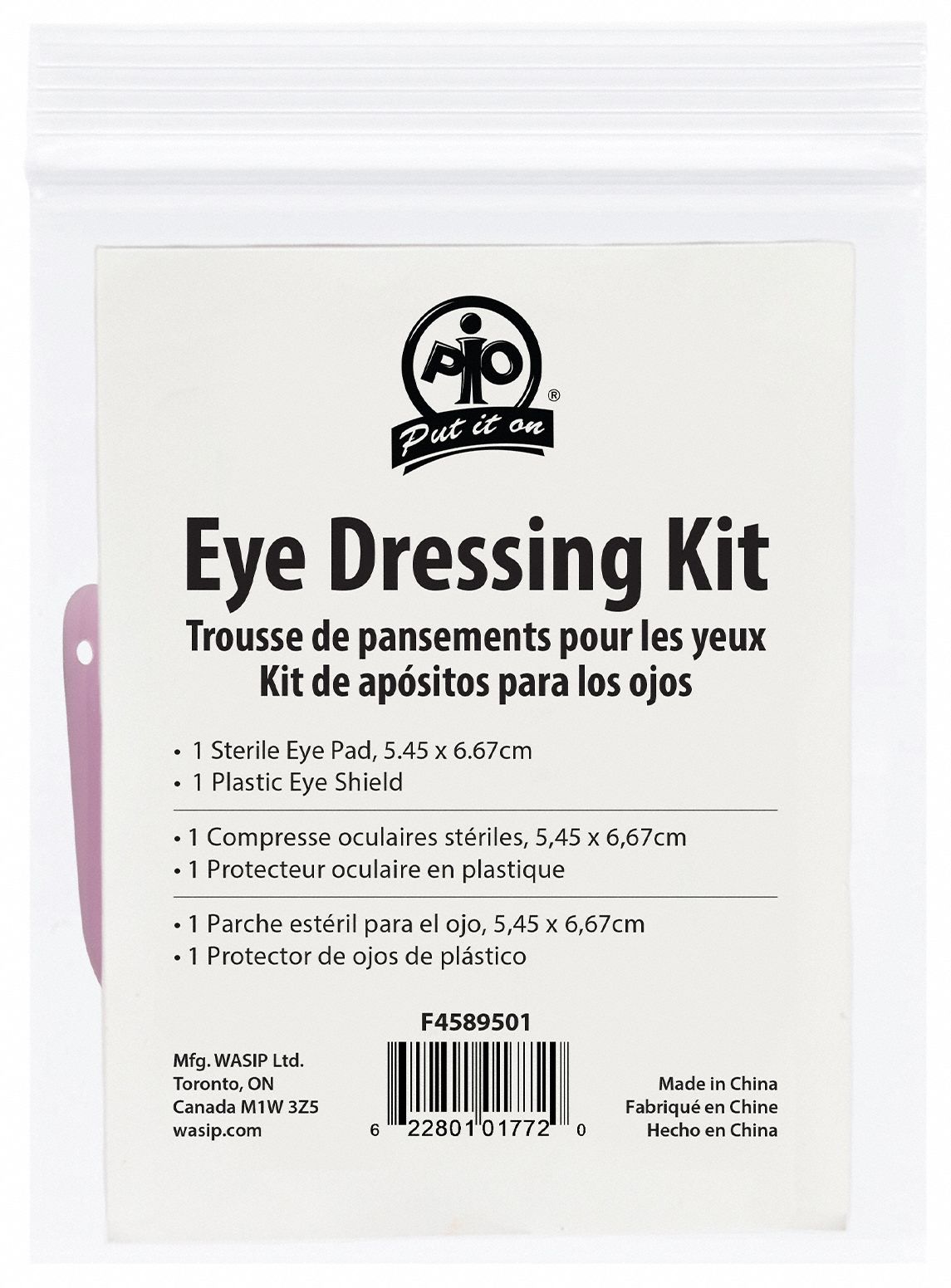 WASIP EYE DRESSING KIT, PLASTIC, WHITE/PINK - 8293 - WASF4589501 ...