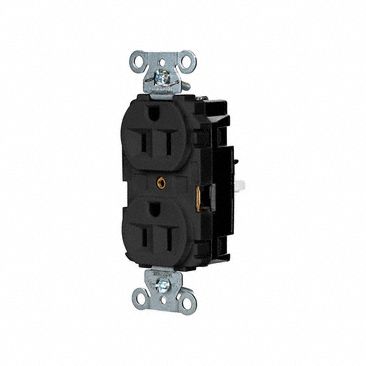 HUBBELL, Duplex, Black, Receptacle - 812AW9|5262STBK - Grainger