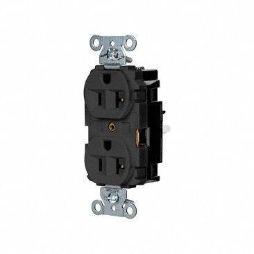 HUBBELL, Duplex, Black, Receptacle - 812AX9|5362STBK - Grainger