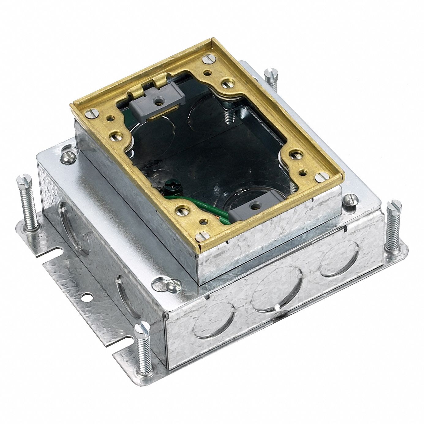 HUBBELL WIRING DEVICE-KELLEMS, Rectangular, 39.5 cu in Capacity, Floor ...