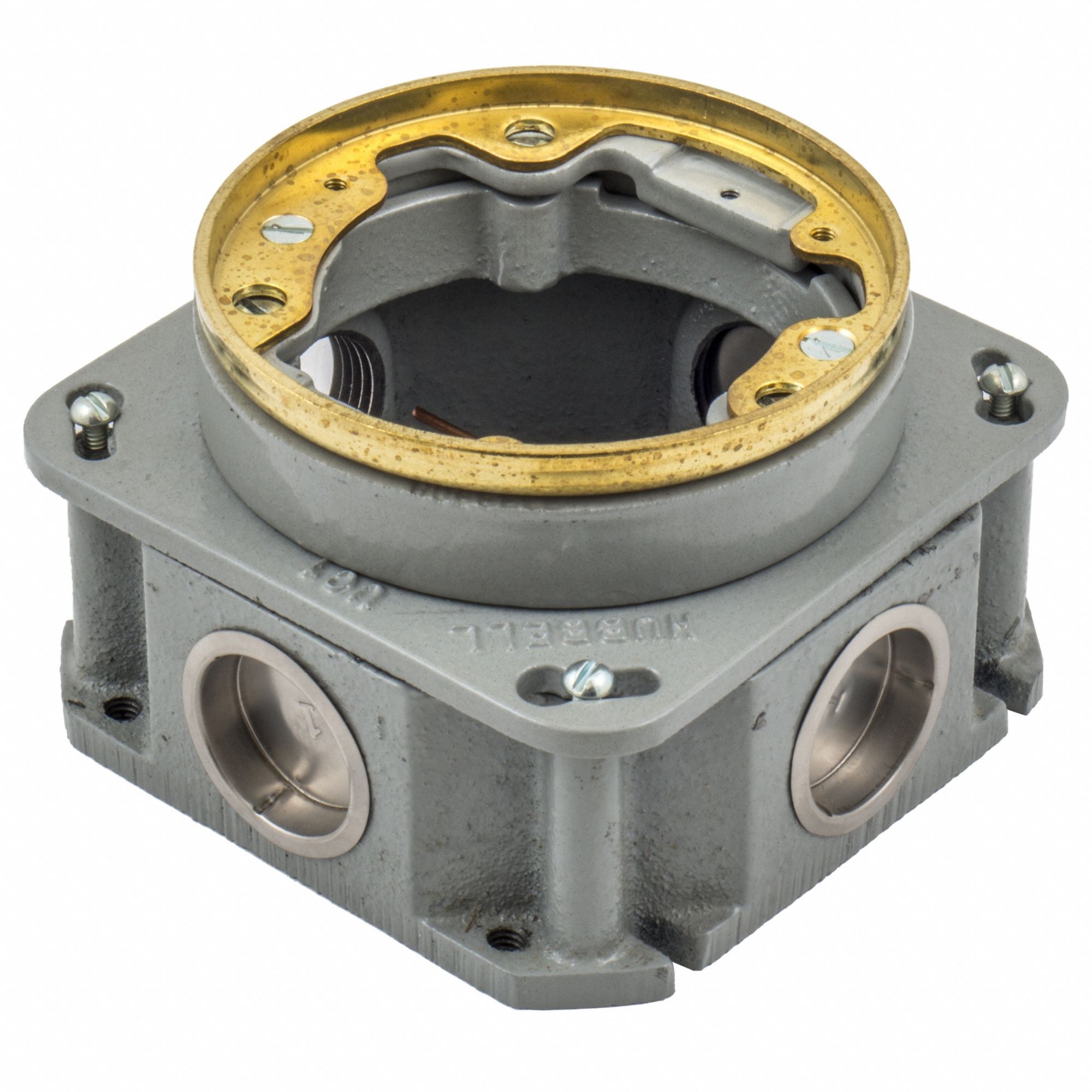 HUBBELL WIRING DEVICE-KELLEMS, Round, (4) 3/4 in For Conduit Sizes ...