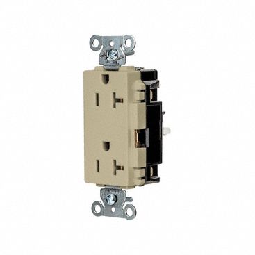 HUBBELL, Decorator Duplex, Ivory, Receptacle - 812C55|DR20STI - Grainger