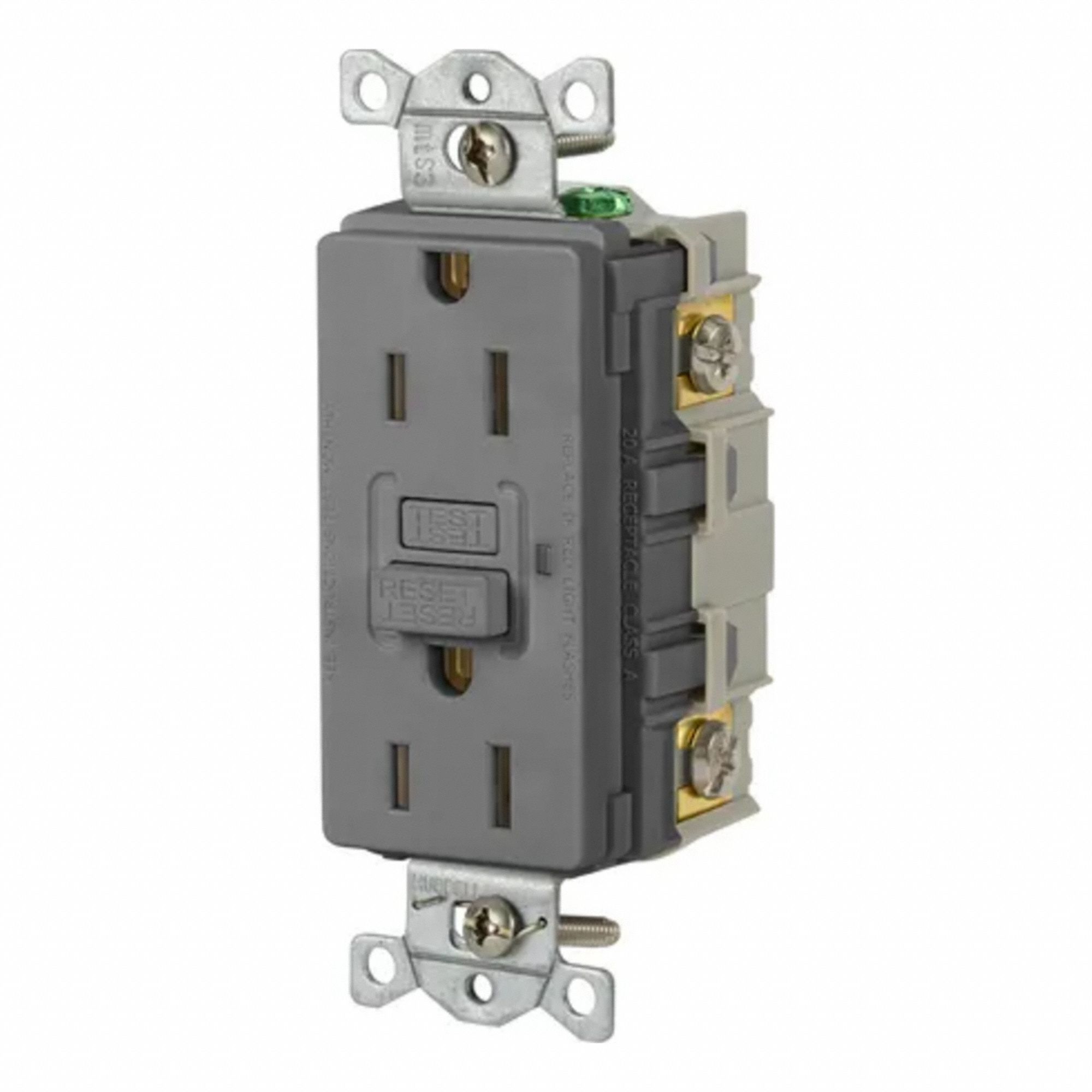 HUBBELL, Duplex, 5-15R, GFCI Receptacle - 39EA16|GFR15GRY - Grainger