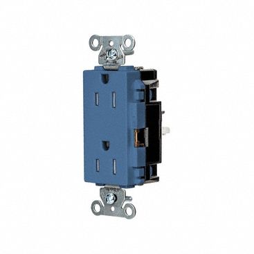 HUBBELL, Decorator Duplex, Blue, Receptacle - 812C41|DR15STBLTR - Grainger