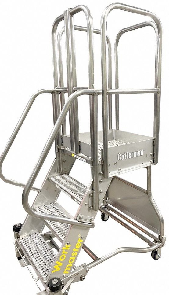 COTTERMAN, 5 ft Platform Ht, Assembled, Rolling Ladder - 824WT4 ... COTTERMAN, 5 ft Platform Ht, Assembled, Rolling Ladder - 824WT4 ...