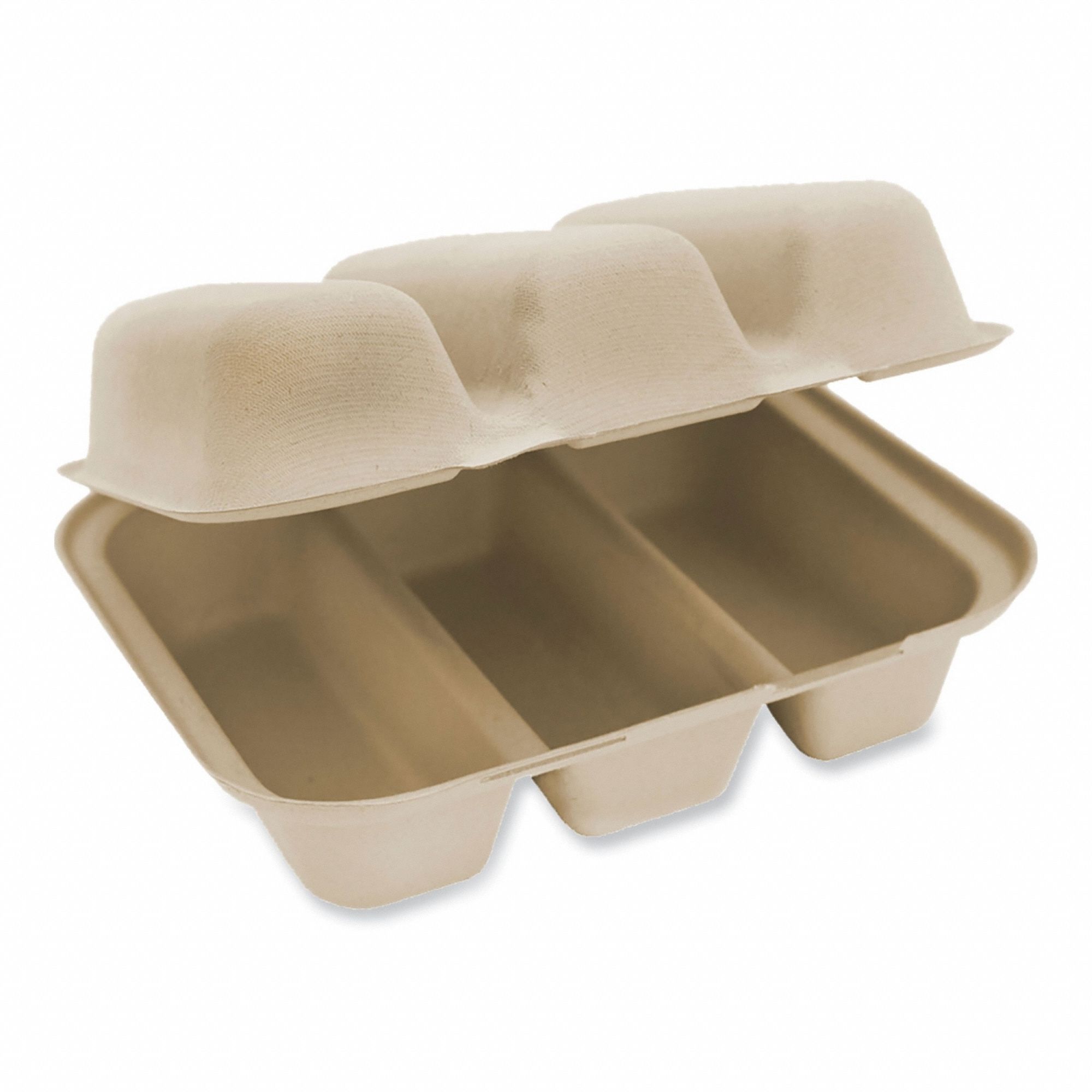 WORLD CENTRIC, Tan, Hinged Lid Container Container, Carry-Out Food ...