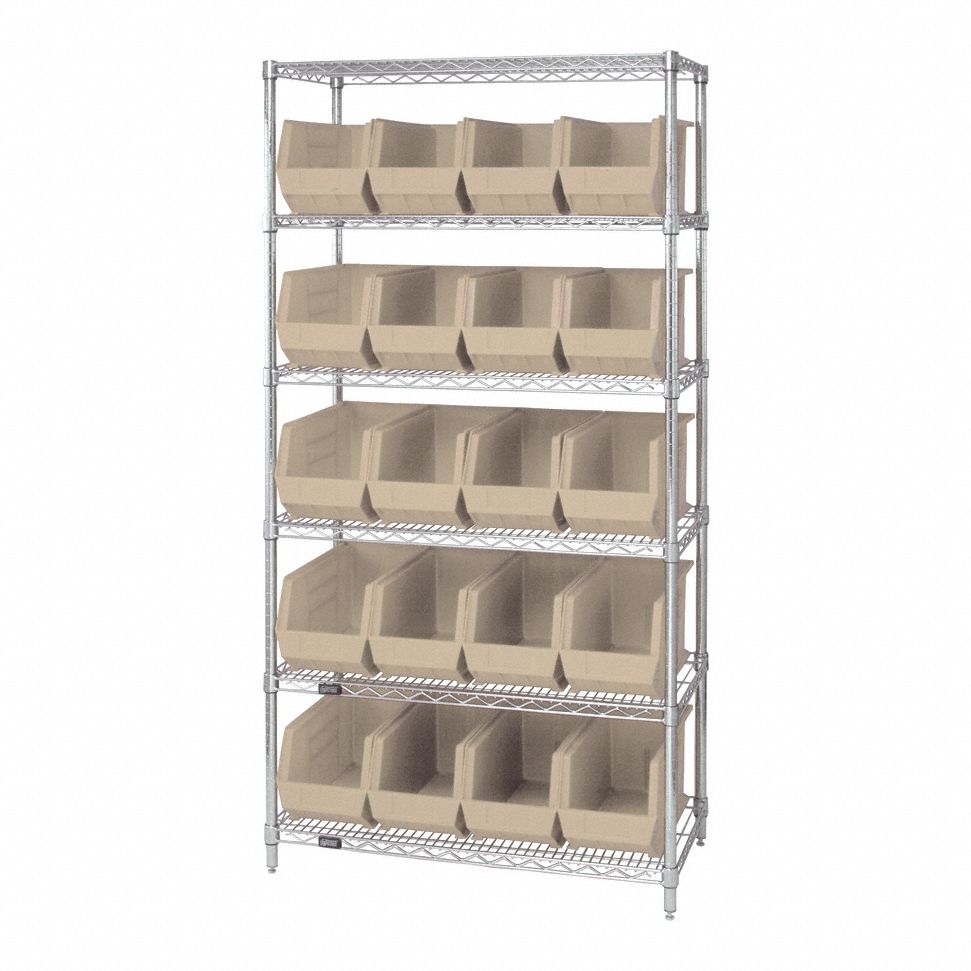 QUANTUM STORAGE SYSTEMS, 36 in x 18 in x 74 in, 1 Sided, Shelving Unit ...