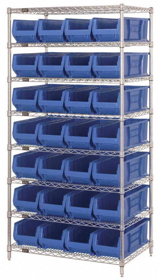 QUANTUM STORAGE SYSTEMS, 36 in x 30 in x 74 in, 1 Sided, Shelving Unit ...