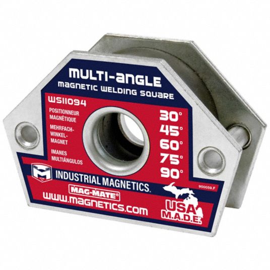 MAG-MATE, 30°_45°_60°_75°_90°, 110 lb Max Pull, Magnetic Welding Square ...