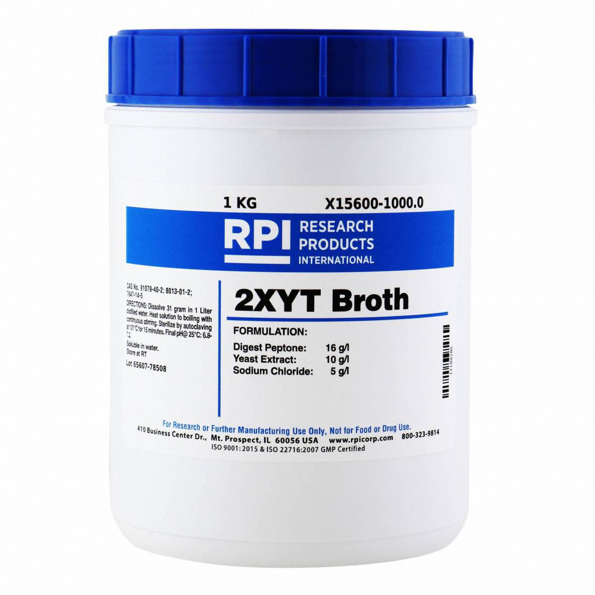 Lab, 1 kg, 2XYT Broth - 31GE52|X15600-1000.0 - Grainger