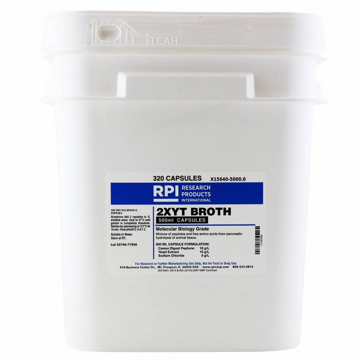 Lab, 4,960 g, 2XYT Broth - 31GE57|X15640-5000.0 - Grainger